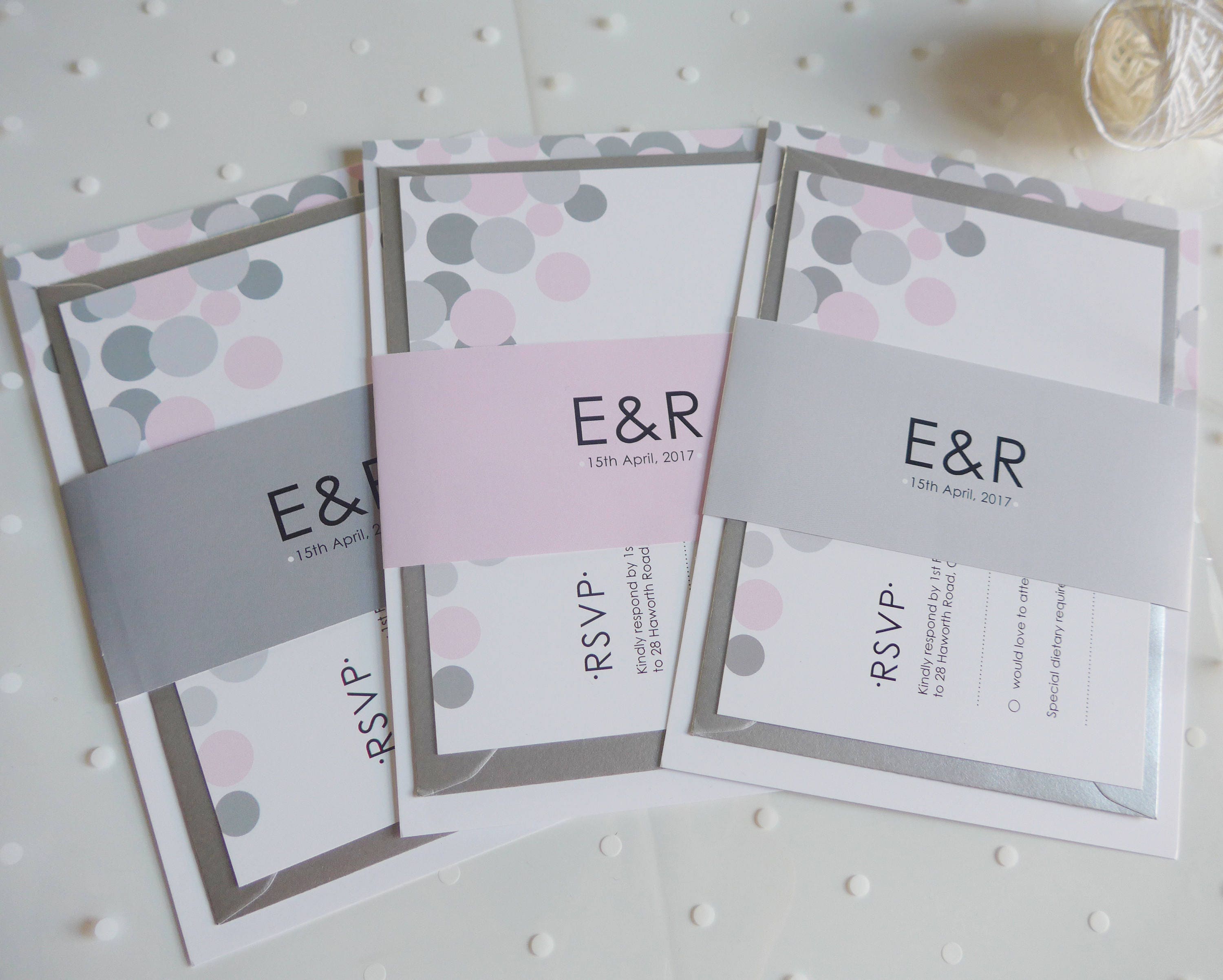 Modern Wedding Invitation Set, Wedding Invite Bundle, RSVP, Belly Band ...