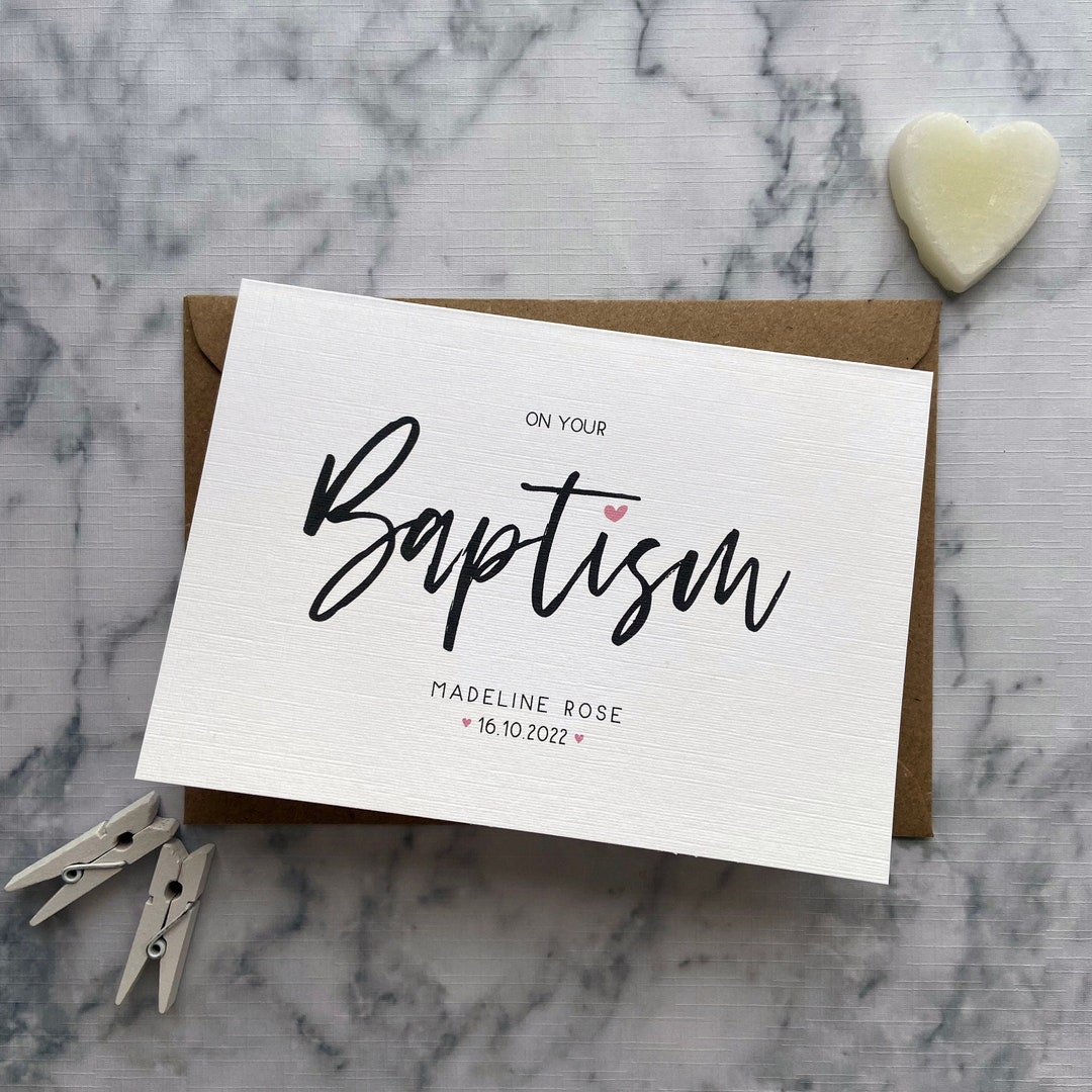 Personalised Baptism Card, Baptism Card, Greeting Card, Personalised ...