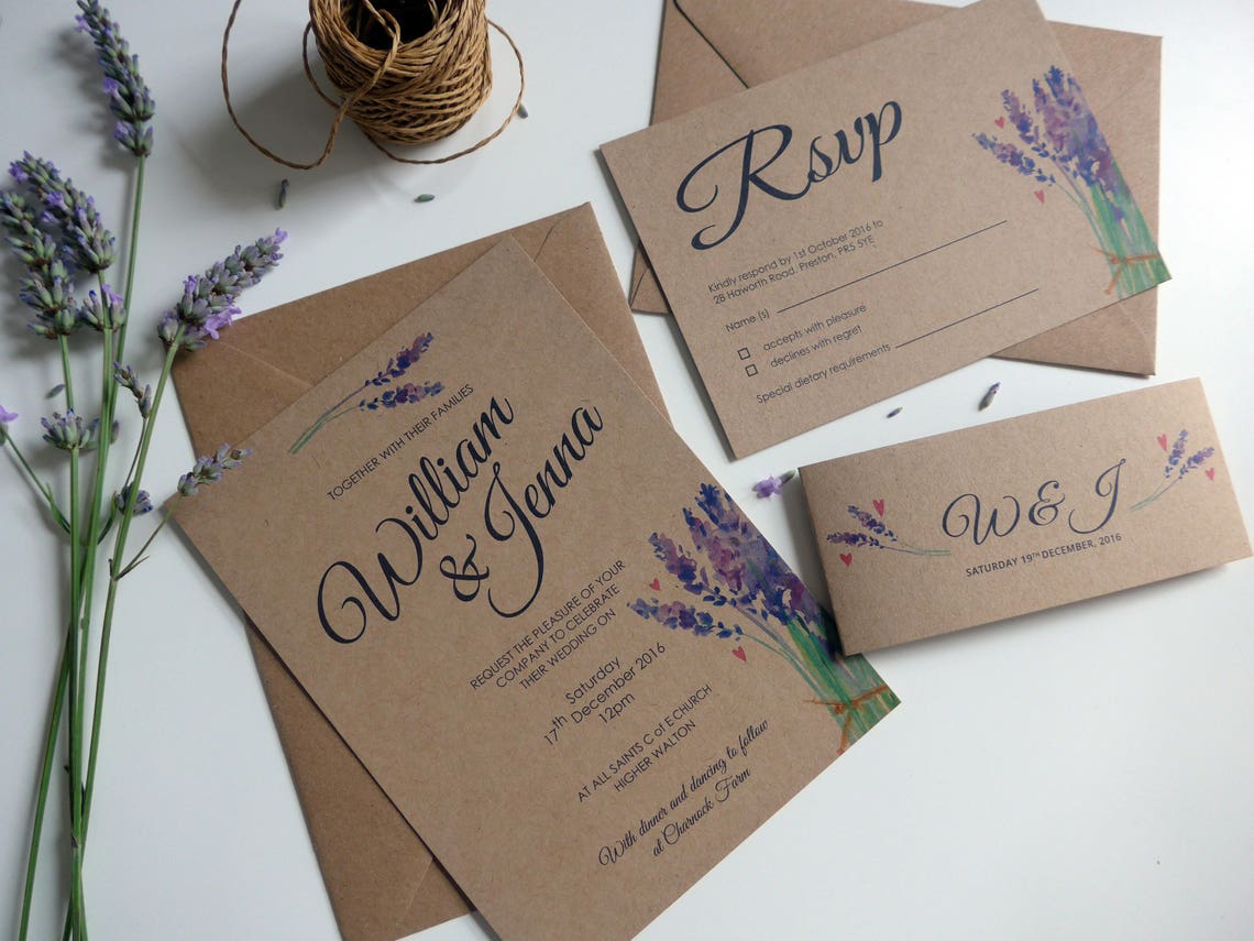 Rustic Wedding Invitation Set Wedding Invite Bundle RSVP - Etsy UK