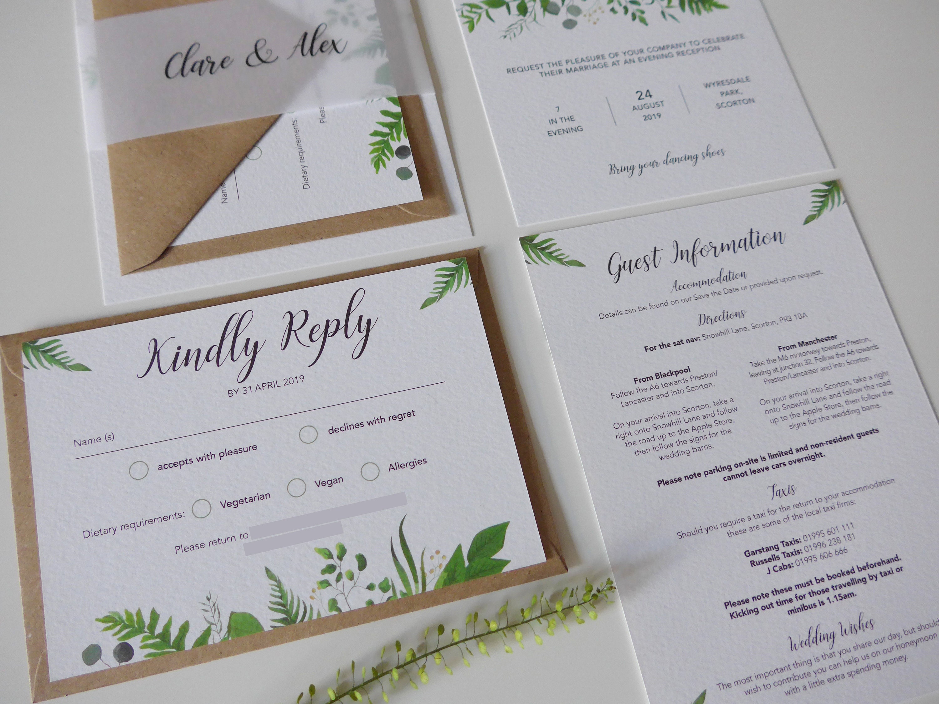 Rustic Wedding Invitation Set Wedding Invite Bundle RSVP - Etsy UK