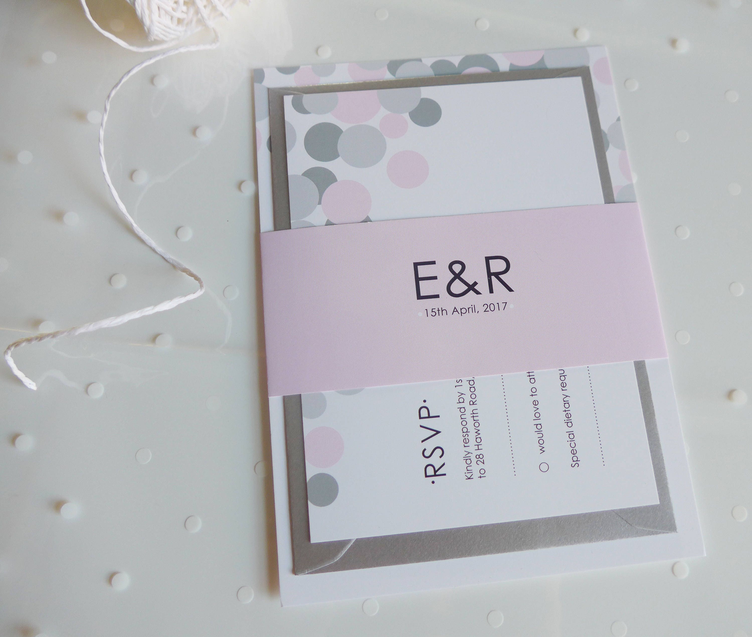 Modern Wedding Invitation Set, Wedding Invite Bundle, RSVP, Belly Band ...