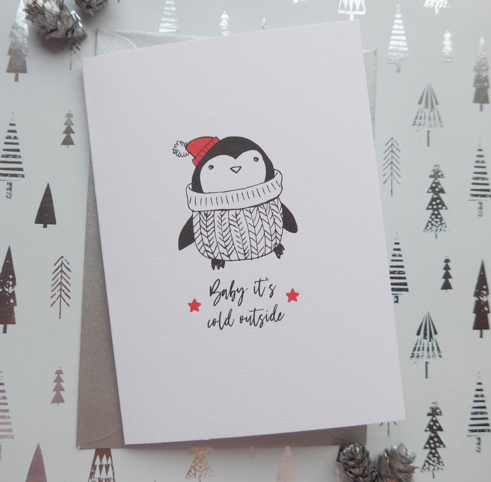 Penguin Christmas Cards Cute Christmas Card Set Animal - Etsy UK