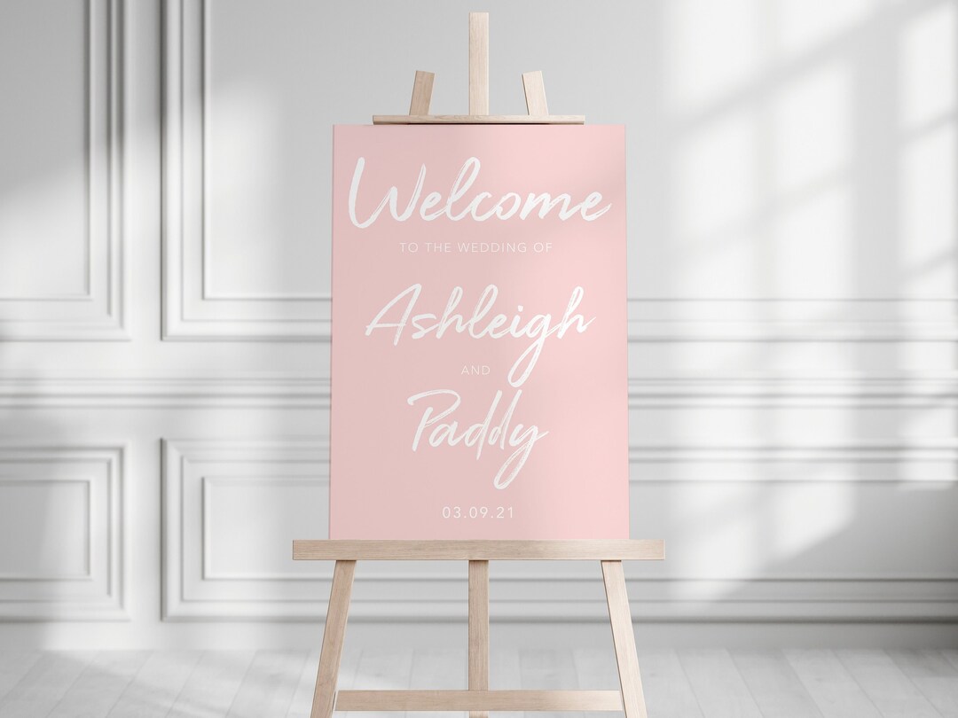 Modern Wedding Welcome Sign, Stylish Welcome Sign, Personalised Wedding ...