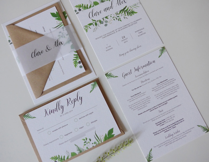 Rustic Wedding Invitation Set Wedding Invite Bundle RSVP - Etsy UK