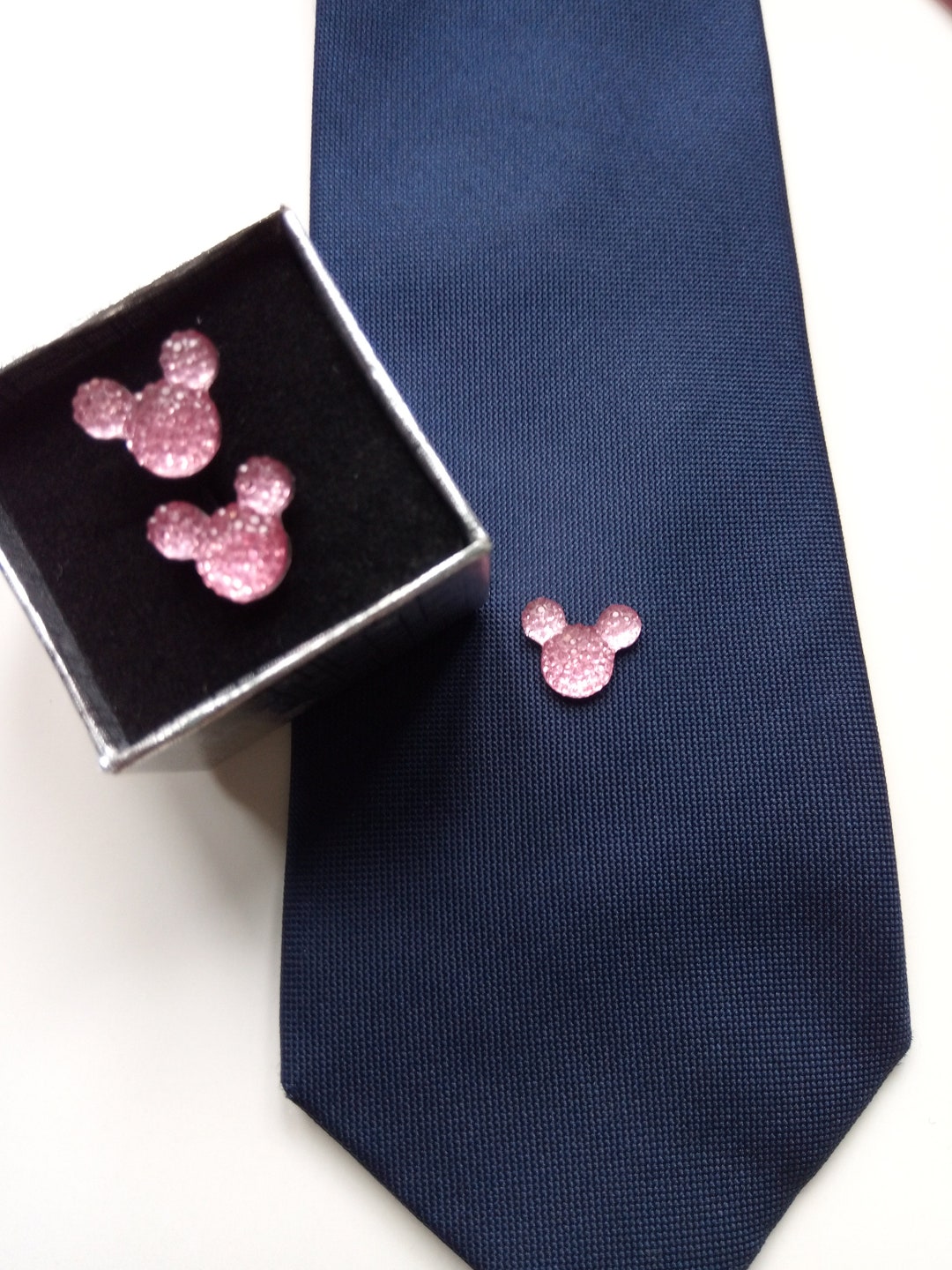 Disney Inspired Mickey Mouse Cuff Links and Tie Tack Lapel Pin Set ...