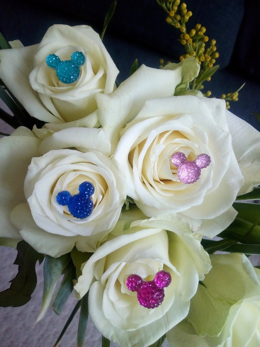 3 Disney Mickey Minnie Mouse Inspired Bling Minnie Mouse Hidden Ears ...