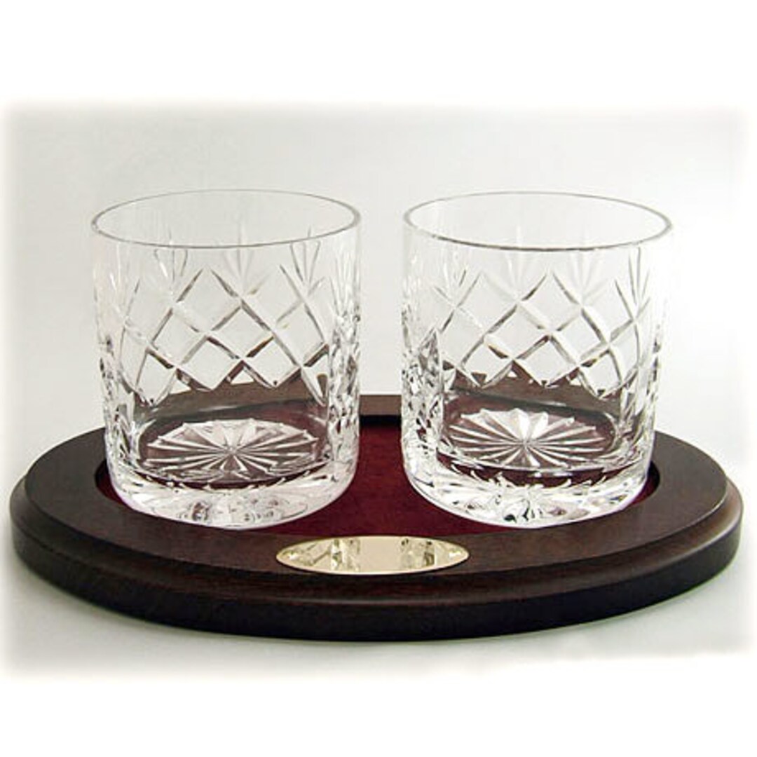 Crystal Small Whisky Glasses on Tray, Personalised Gift Set - Etsy UK