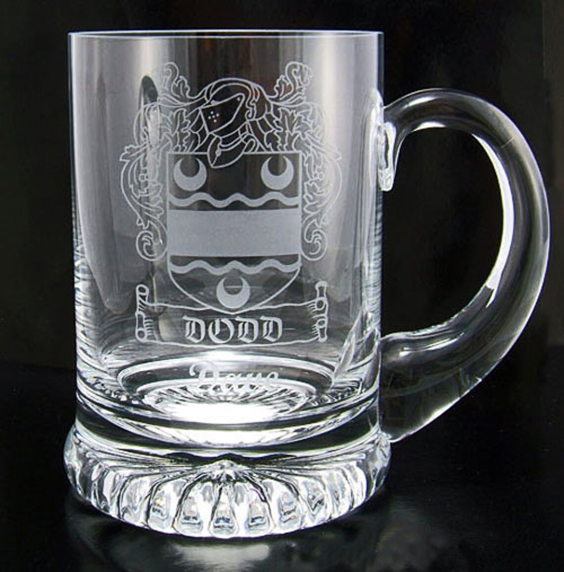 Family Crest Coat of Arms Personalised Glass Tankard - Etsy