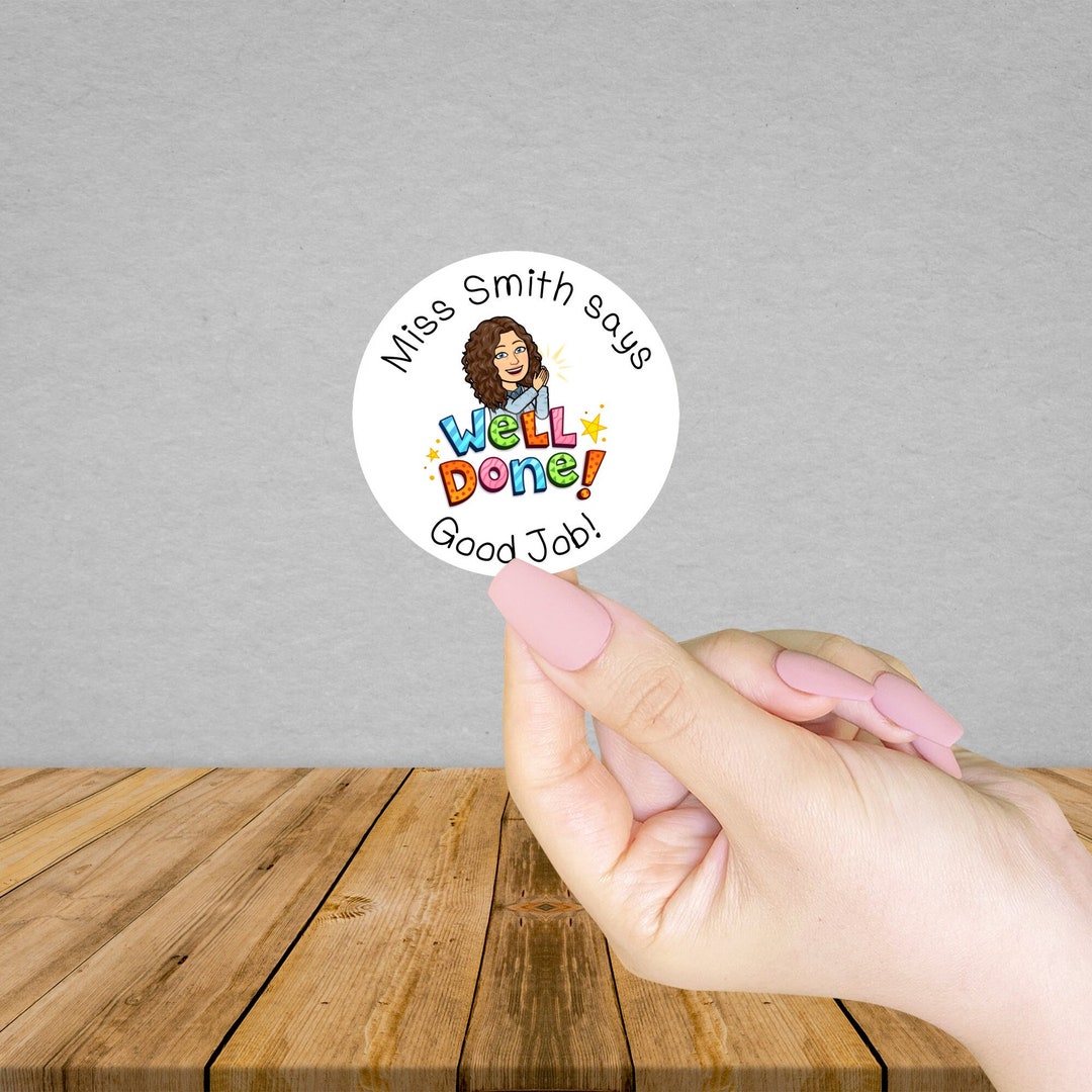 Personalised Bitmoj Teacher Reward Stickers, Classroom Stickers, Great ...