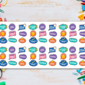 Teacher Reward Stickers Pack 003 Stickers Sheet X54 - Etsy