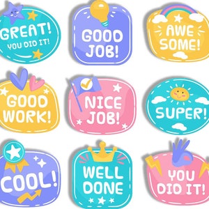 Teacher Reward Stickers Pack 001 Stickers Sheet X45 - Etsy