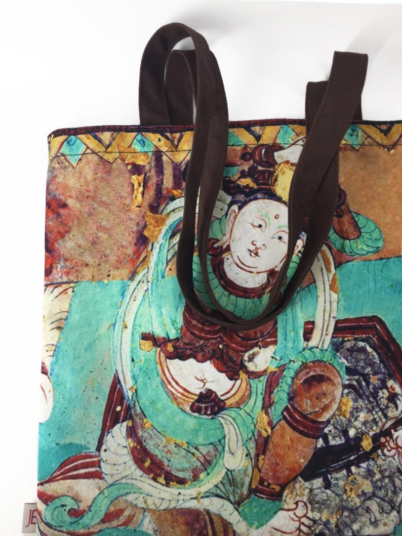 Tote Bag Canvas Tote Bag Buddha Chinoiserie Canvas Tote | Etsy