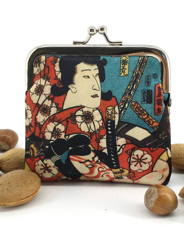 Ukiyo-e, Purse, Samurai, Japanese Gifts, Coin Purse, Kisslock Purse ...