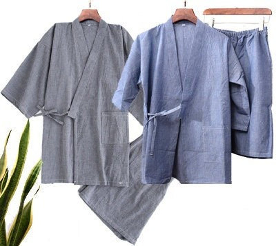Mens Kimono, Jinbei, Kimono, Japanese Kimono, Cotton Kimono Set, Kimono Men, Kimono Jacket ...