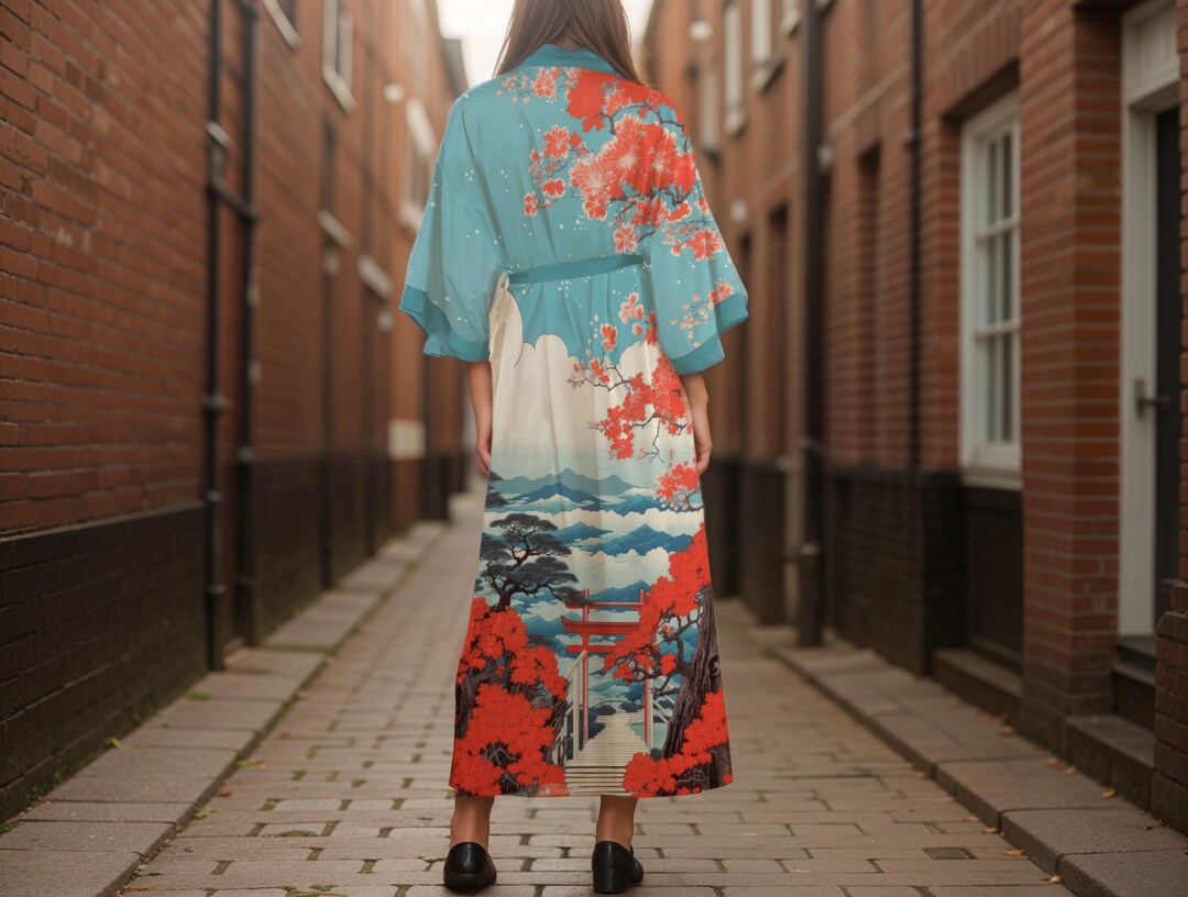 Kimono, Kimono Robe, Satin Robe, Dressing Gown, Japanese Clothing ...