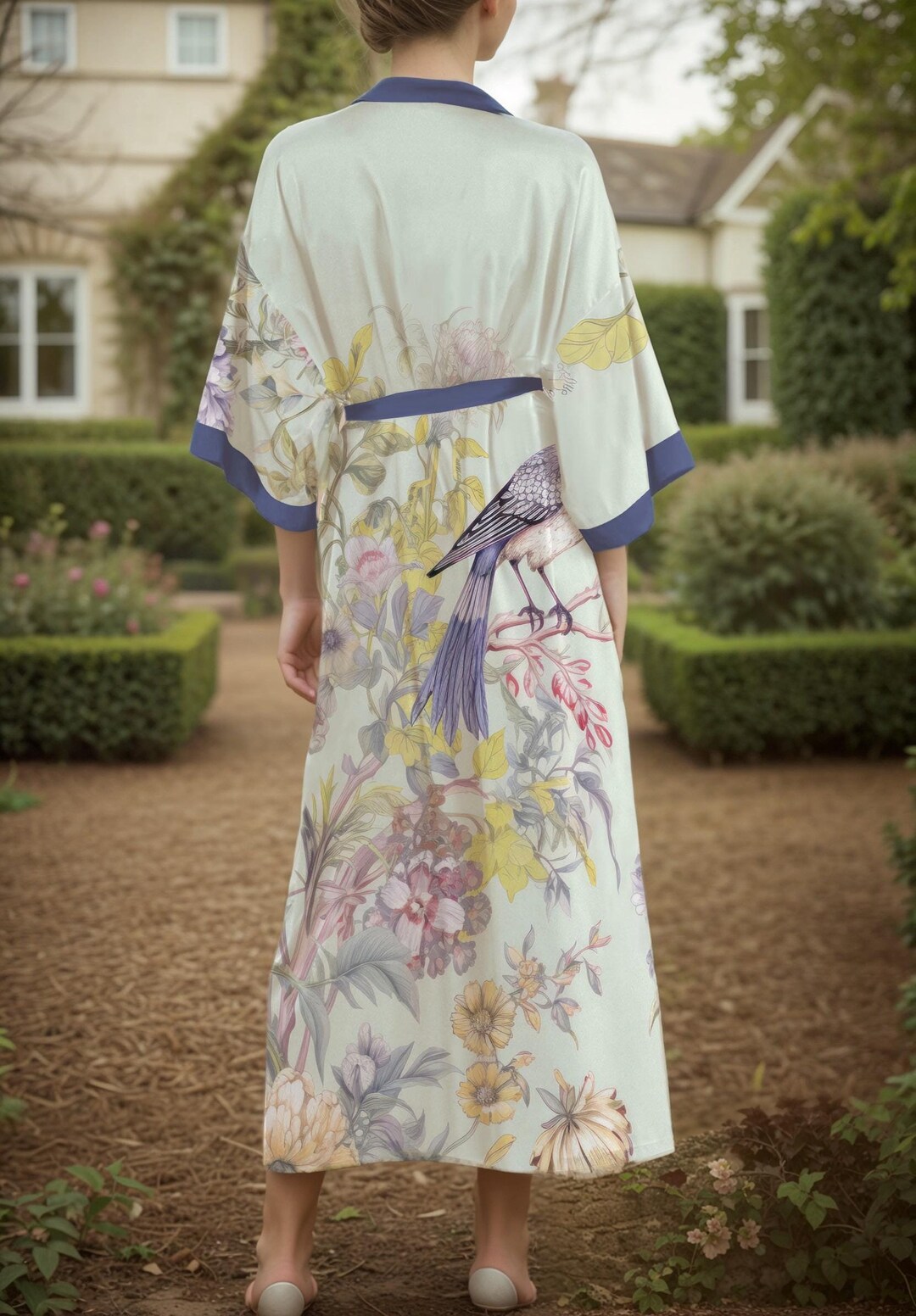 Kimono, Kimono Robe, Satin Robe, Dressing Gown, Japanese Clothing ...