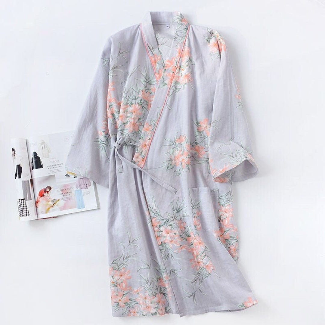Kimono Robe / Cotton Robe / Kimono Dress /bathrobe / Kimono Cardigan ...