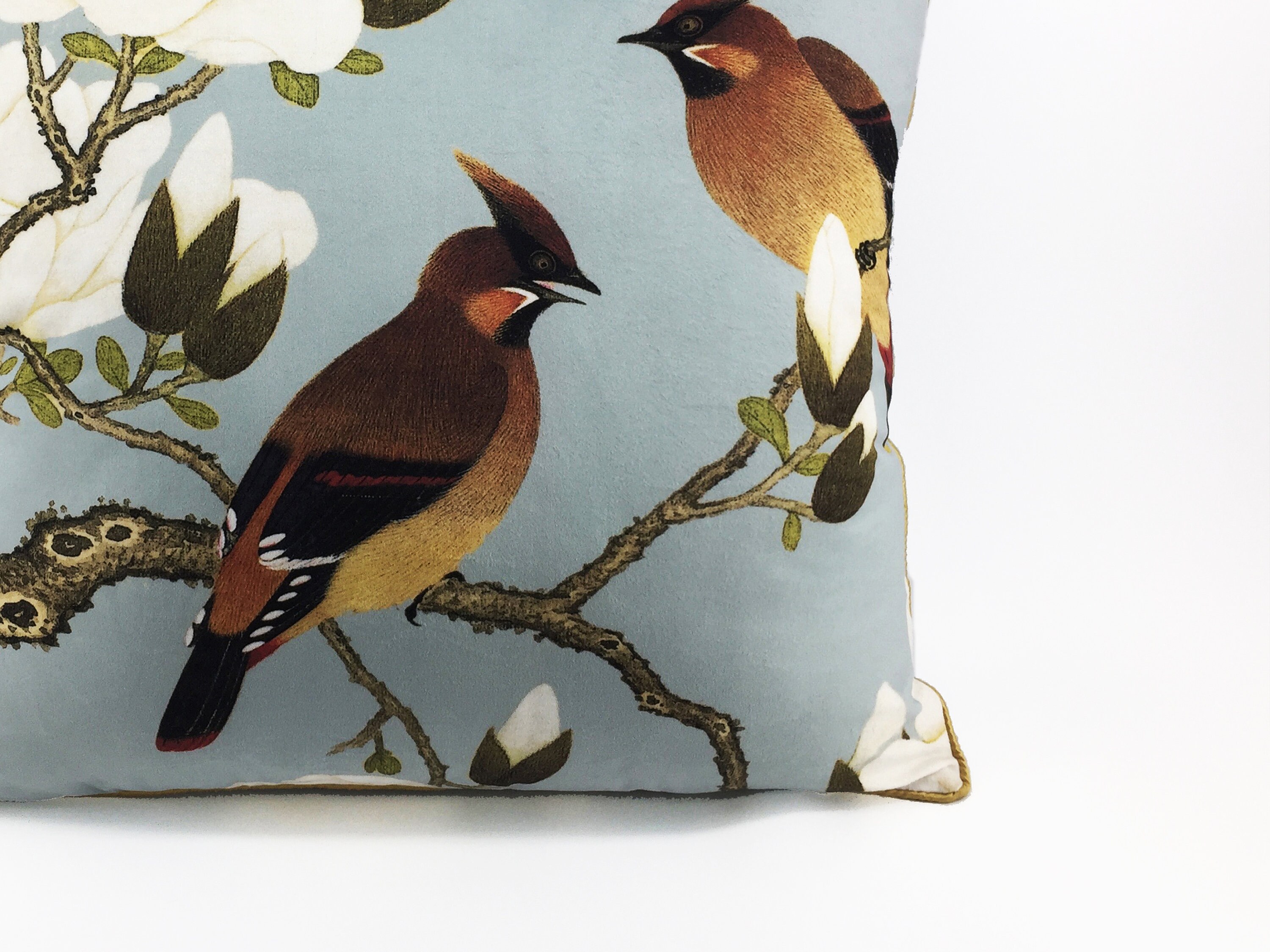Cushion, Cushion Cover, Bird Cushion, Chinoiserie, Silk Cushion, Throw ...