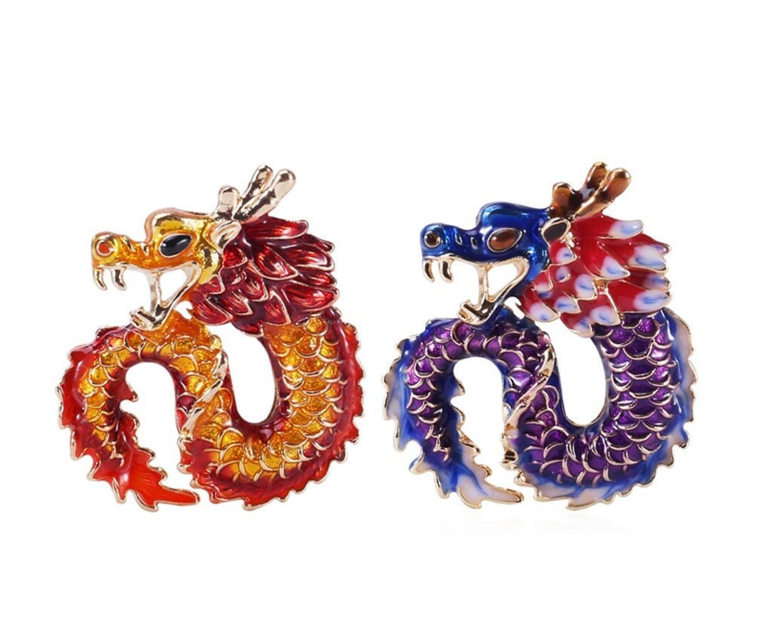 Japanese Gifts Dragon Pin DIY Chinese Brooch Craft - Etsy