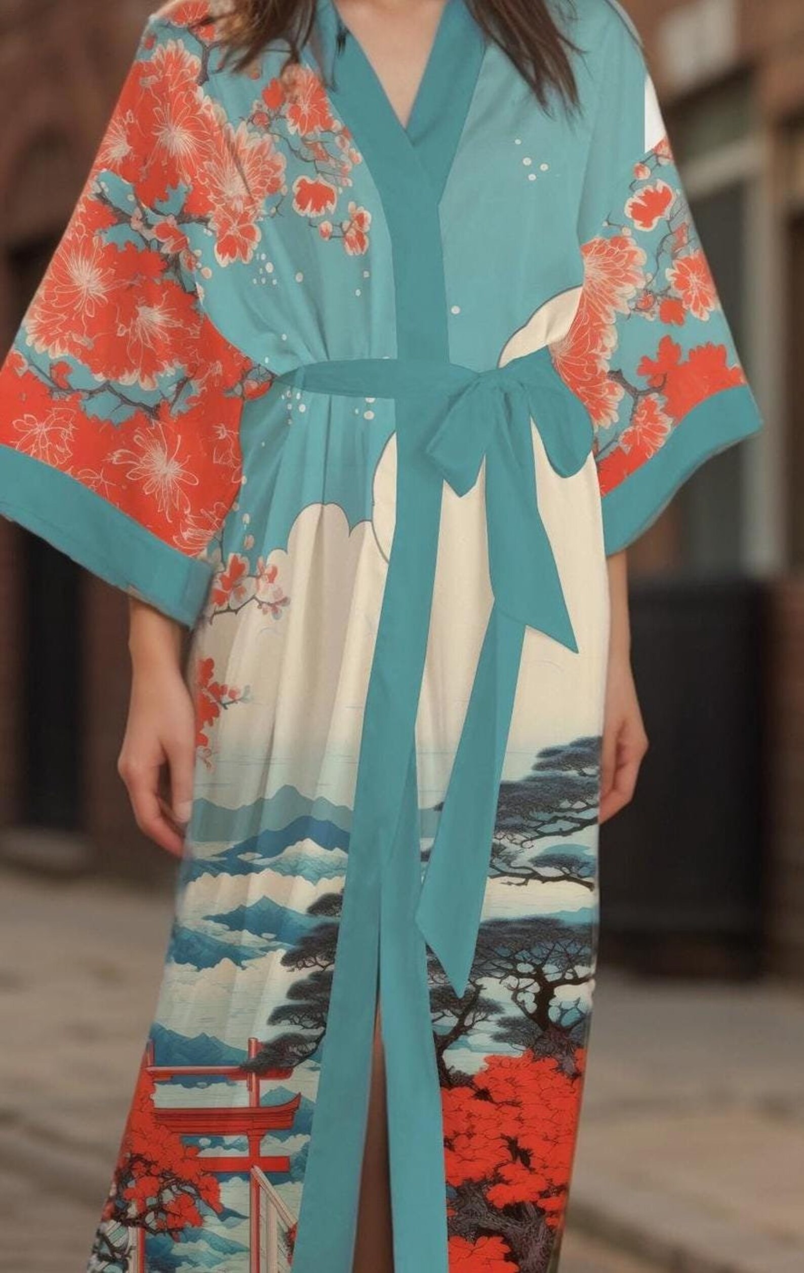 Kimono, Kimono Robe, Satin Robe, Dressing Gown, Japanese Clothing ...