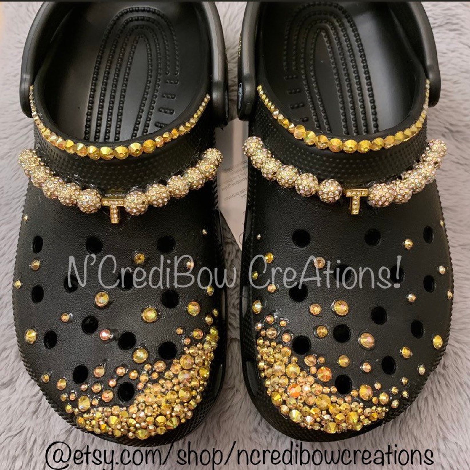 GOLD Bling Crocs Black ANY COLOR Women Shoes Wedding - Etsy