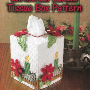 Christmas Candle Tissue Box Plastic Canvas Pattern (digital Download ...