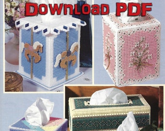 NEON Tissue BOXES Plastic Canvas Digital Pattern Instant | Etsy