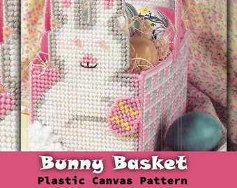 Plastic Canvas Digital PDF Vintage Pattern Easter Bunny Basket - Etsy