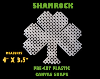 Clover Shamrock Plastic Canvas Cut Out Plastic Canvas Shamrock 4 Leaf ...