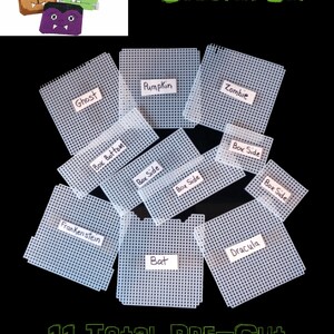 Halloween MONSTER MASH 6-piece Plastic Canvas Pre-cut Shapes Cutouts ...