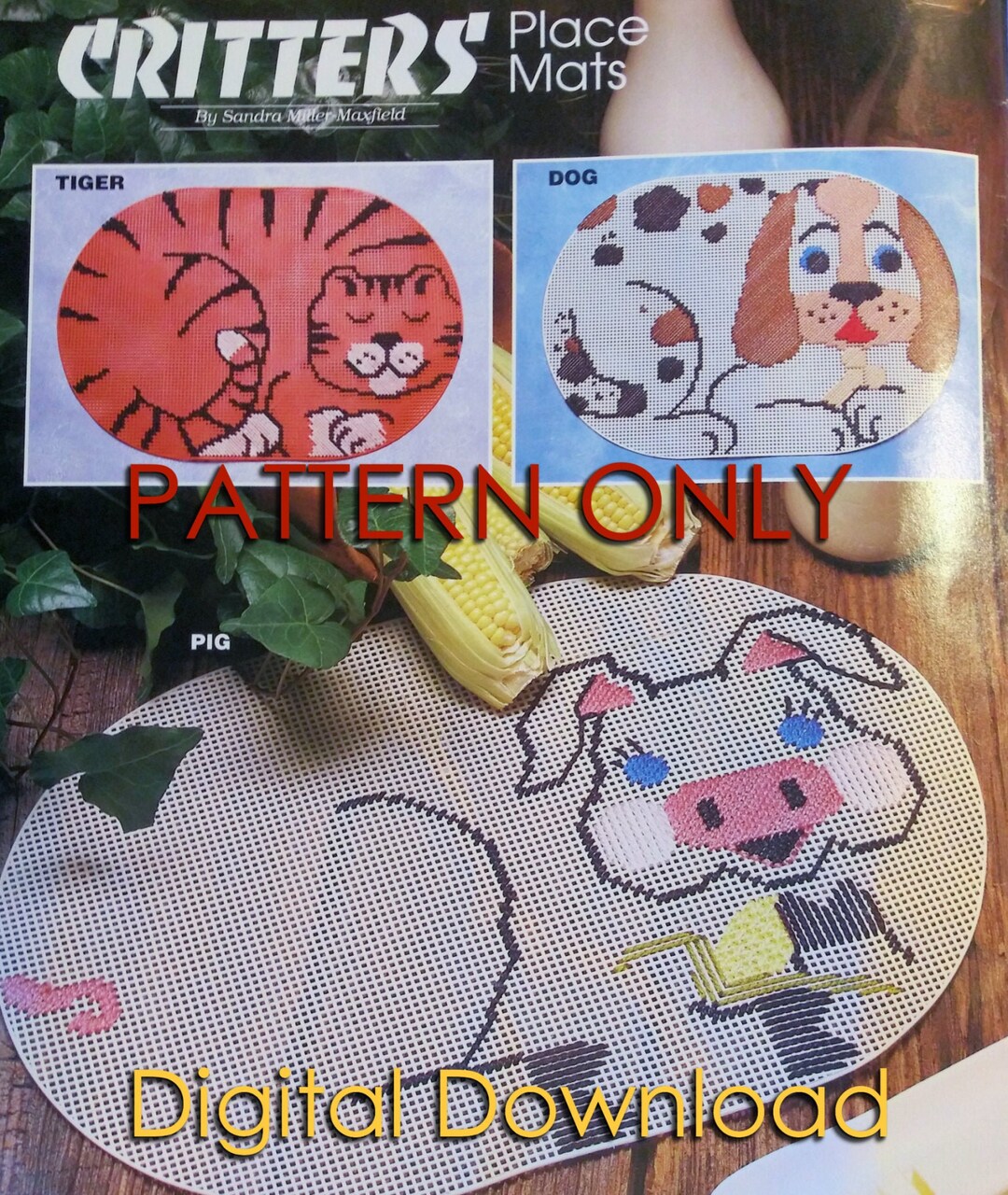 Critters Place Mats PLASTIC CANVAS Download PDF Pattern Digital Animals ...