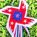 PATRIOTIC SPINNERS Plastic Canvas Pattern Pinwheel PDF Plant Pokes ...