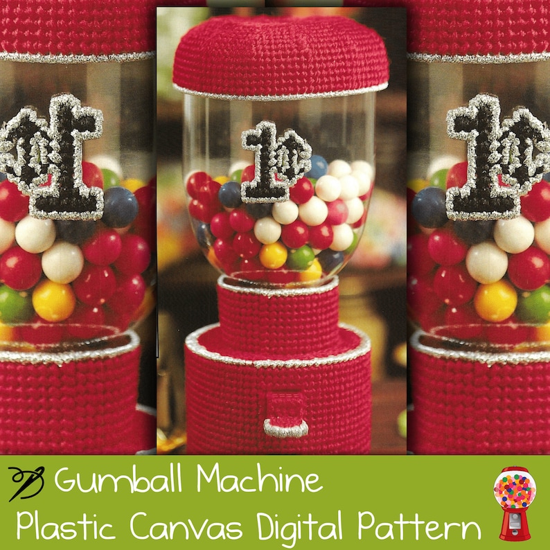 GUMBALL MACHINE Vintage Plastic Canvas Pattern PDF Digital | Etsy