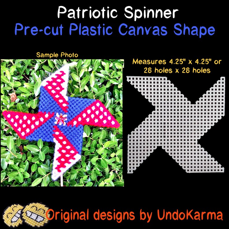 PATRIOTIC PINWHEEL Plastic Canvas Pre-cut Shapes Spinners - Etsy