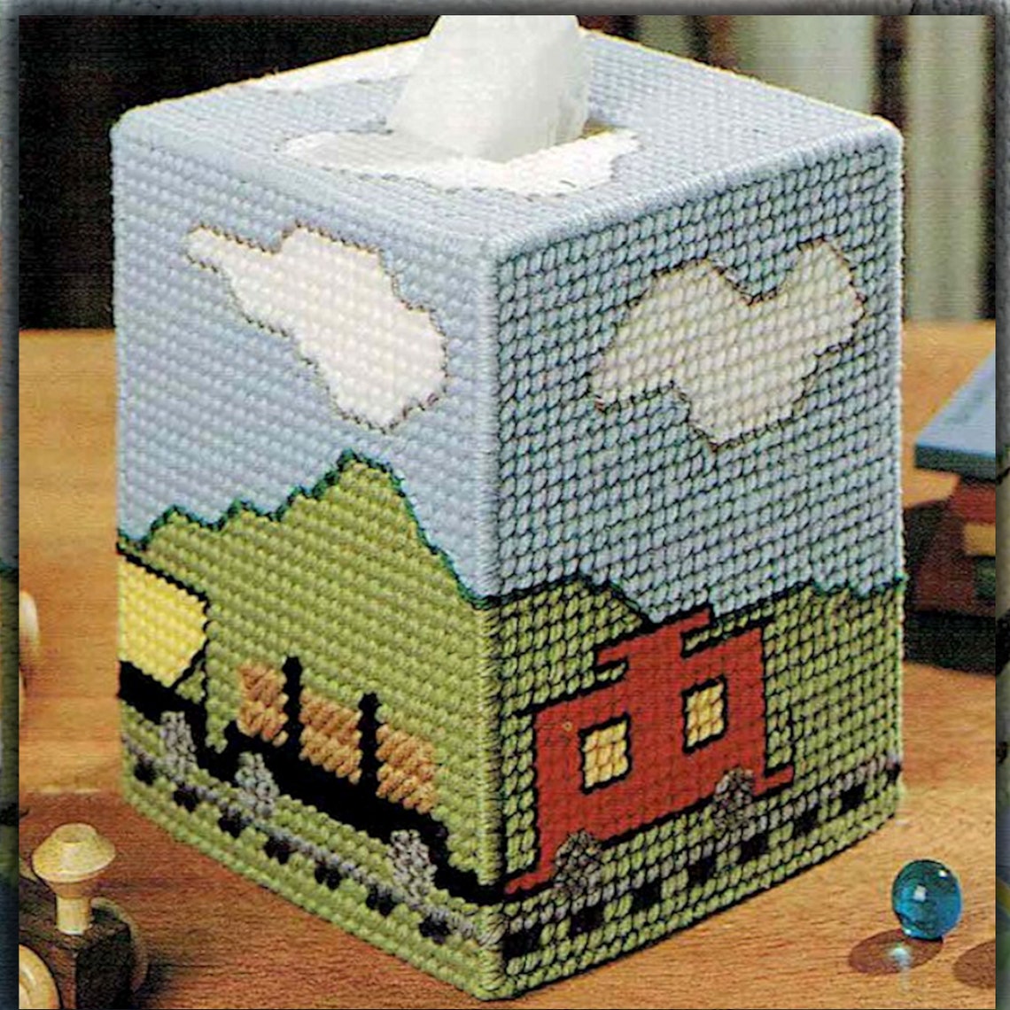 TRAIN Tissue Box PLASTIC CANVAS Cover Pattern Digital Express - Etsy