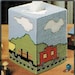 TRAIN Tissue Box PLASTIC CANVAS Cover Pattern Digital Express Kids Room ...