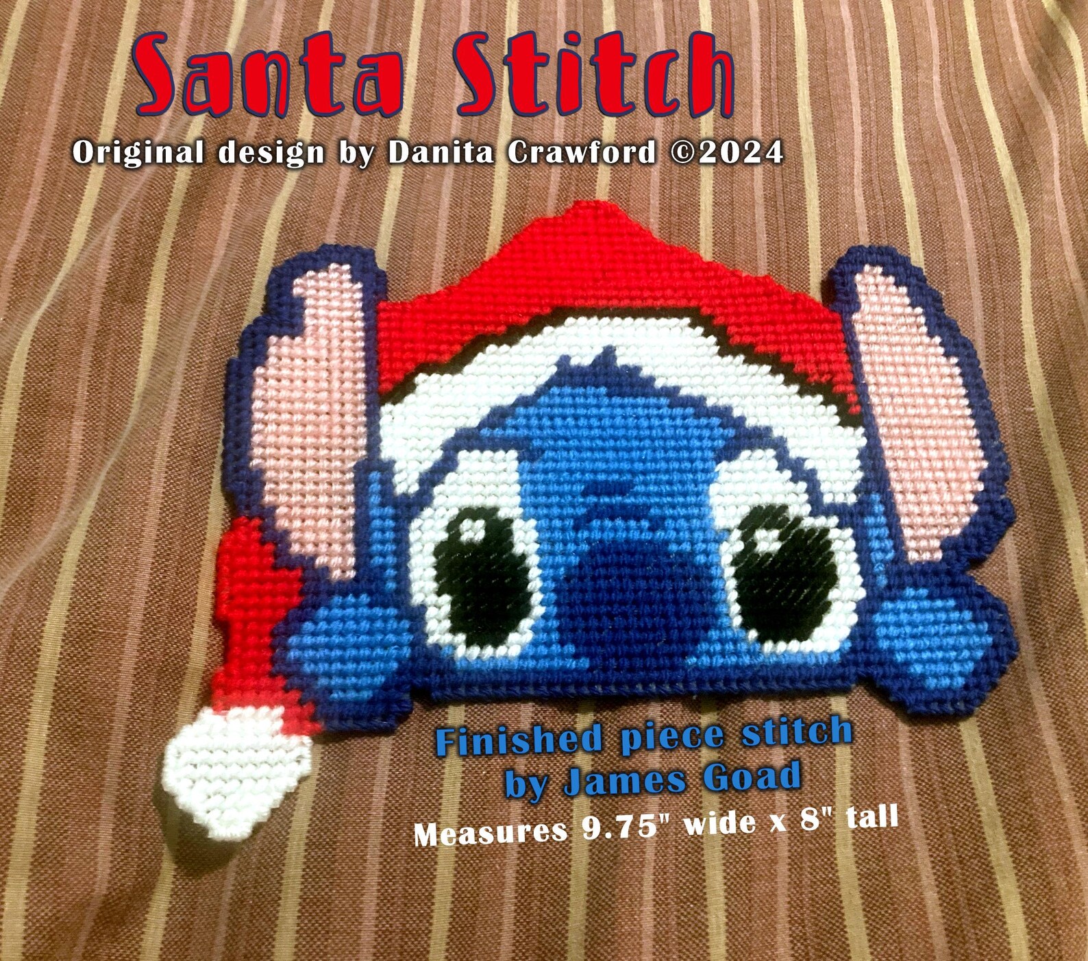 Santa Stitch Plastic Canvas Shape - Christmas Cartoon Cut Out - Etsy