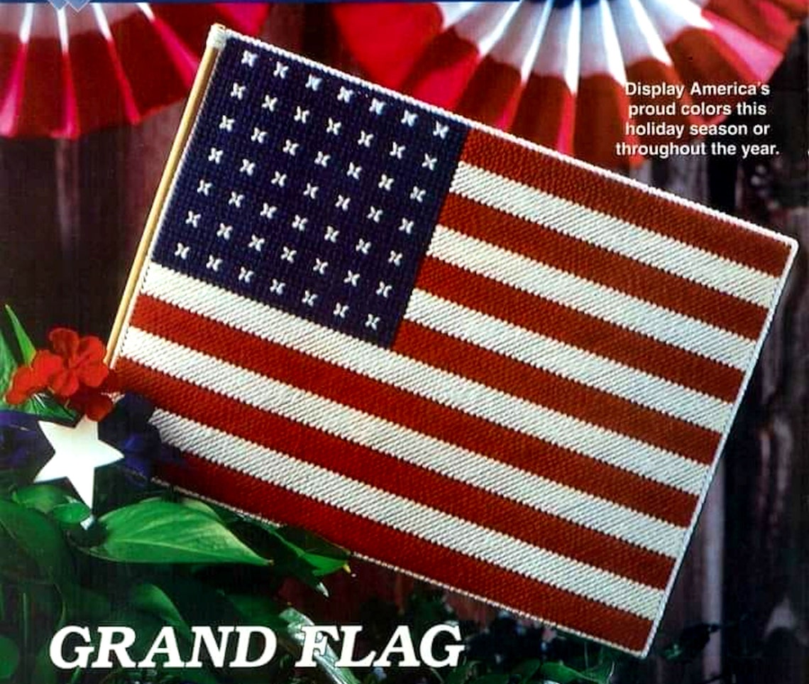 USA FLAG Plastic Canvas Pattern PATRIOTIC American Americana - Etsy