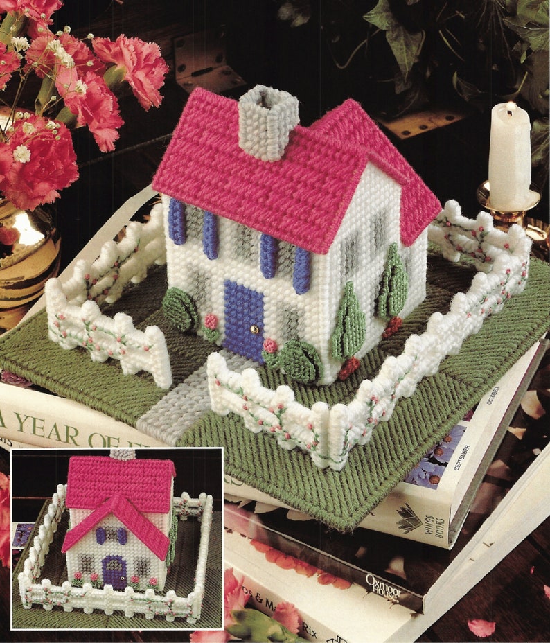Spring House Cottage Plastic Canvas Pattern (digital Download) - Etsy