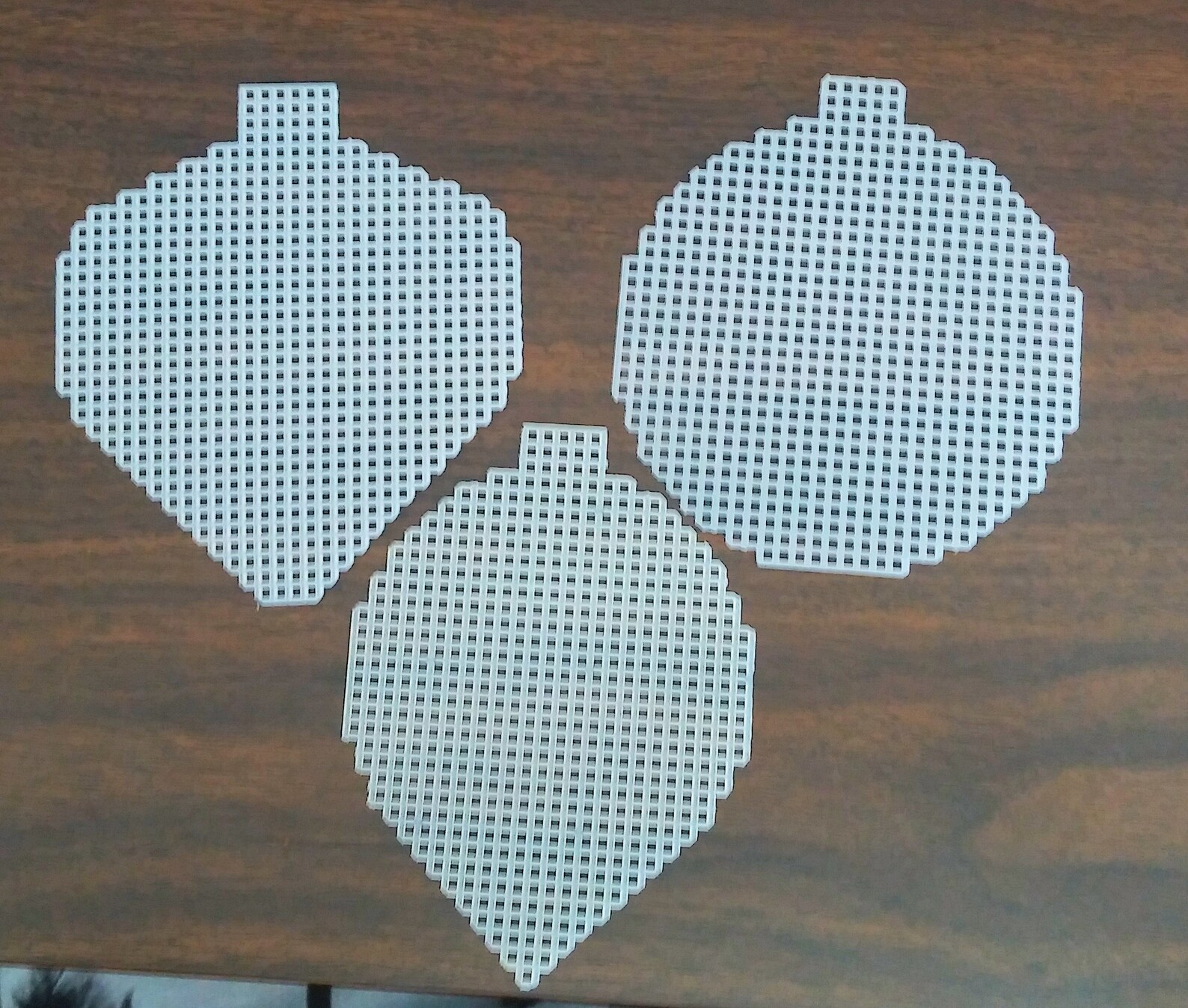 CHRISTMAS ORNAMENTS Plastic Canvas Pre-cut SHAPES Set of 3 - Etsy