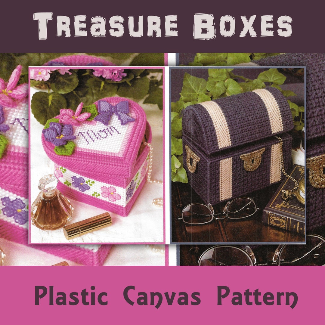 TREASURE BOXES Plastic Canvas Pattern Instant Digital Download PDF File ...