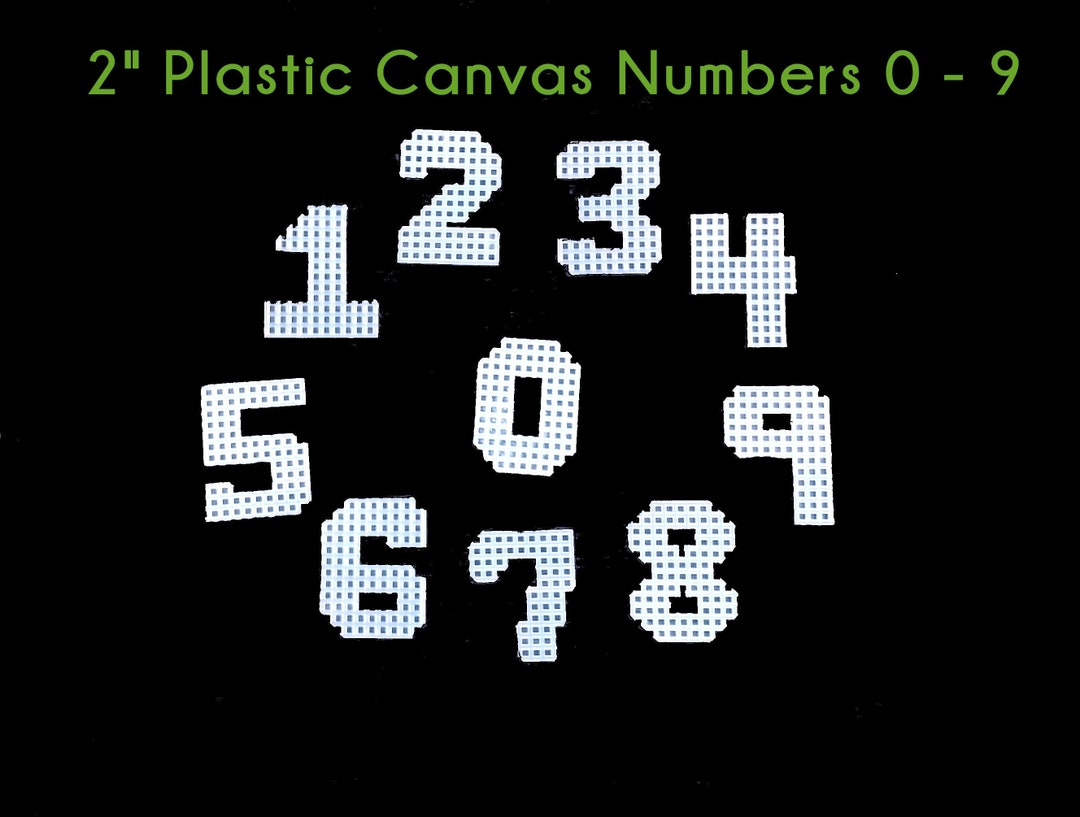 2 NUMBERS Plastic Canvas Pre-cut Shapes 0-9 Needlepoint - Etsy