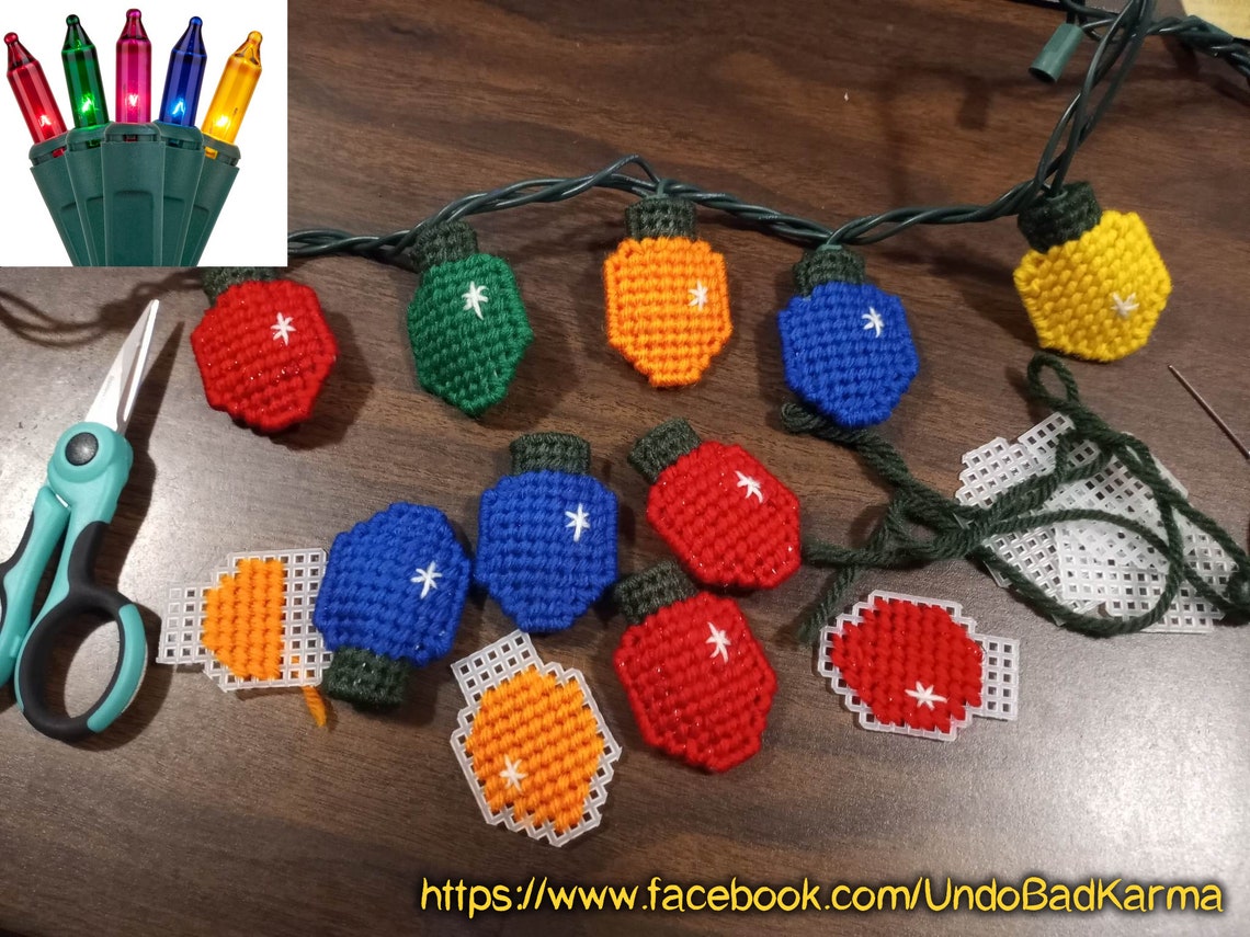 CHRISTMAS String Lights PLASTIC CANVAS Pattern Reuse Broken - Etsy