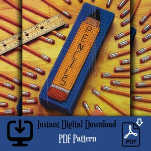 PENCIL STORAGE Case Plastic Canvas Pattern Instant Digital Download PDF ...