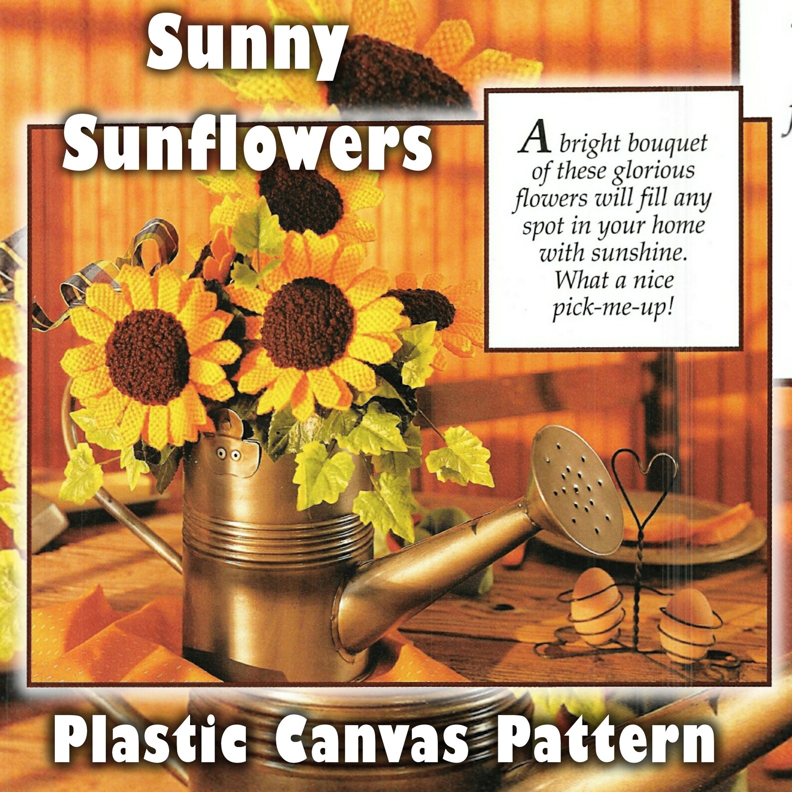 SUNNY SUNFLOWERS Plastic Canvas Digital Pattern Instant | Etsy