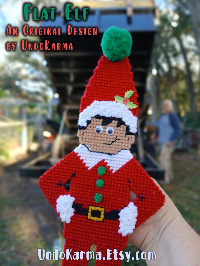 Flat Elf Plastic Canvas Shape, Christmas Decor Cutout - Etsy