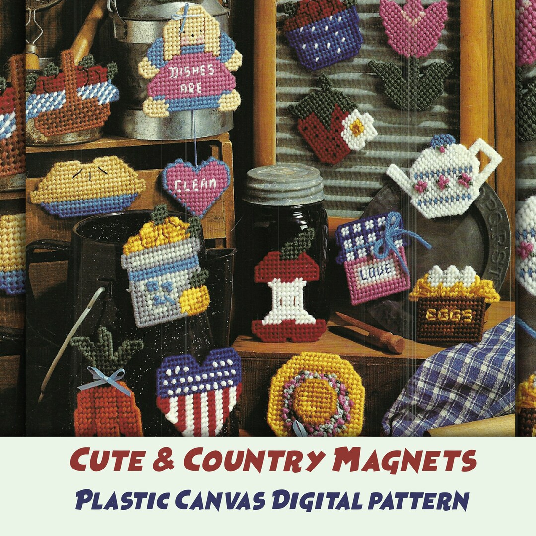 Cute & COUNTRY MAGNETS Plastic Canvas PDF Pattern Digital Download ...