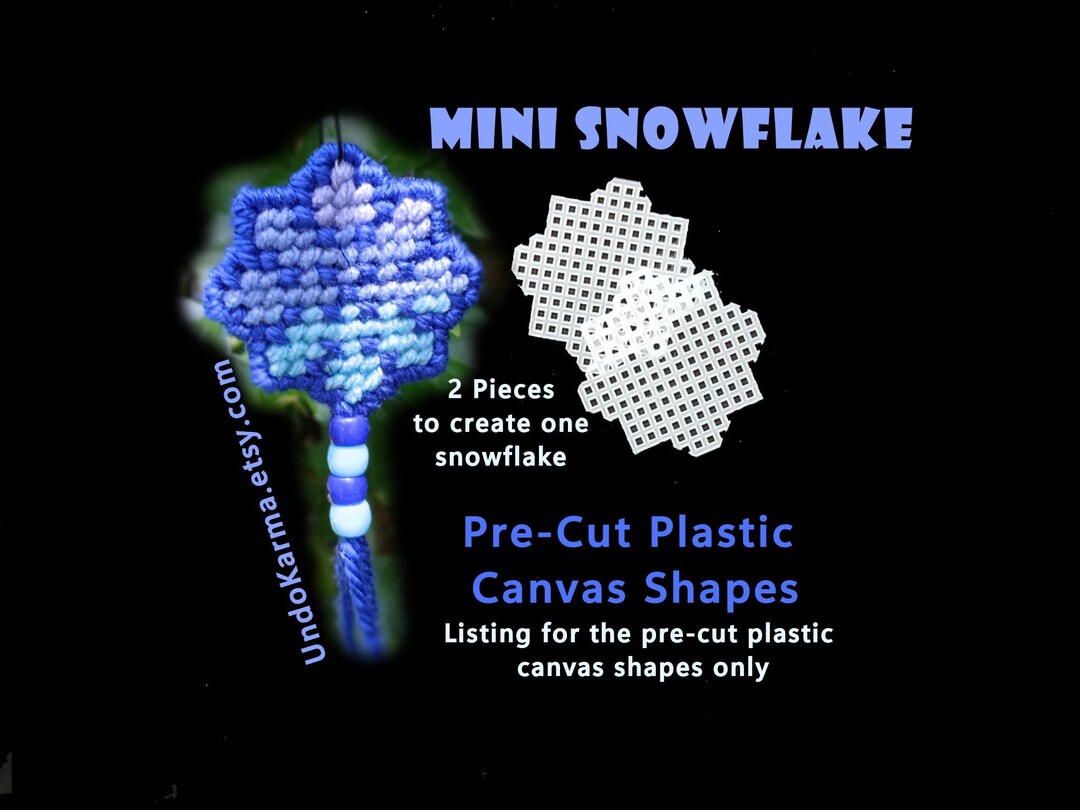 Mini SNOWFLAKE Pre-cut Plastic Canvas Shapes CHRISTMAS Ornament Magnet ...