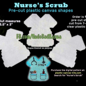 NURSE'S SCRUB Pre-cut Plastic Canvas Shape Cut-out Cutout Shapes Doctor ...