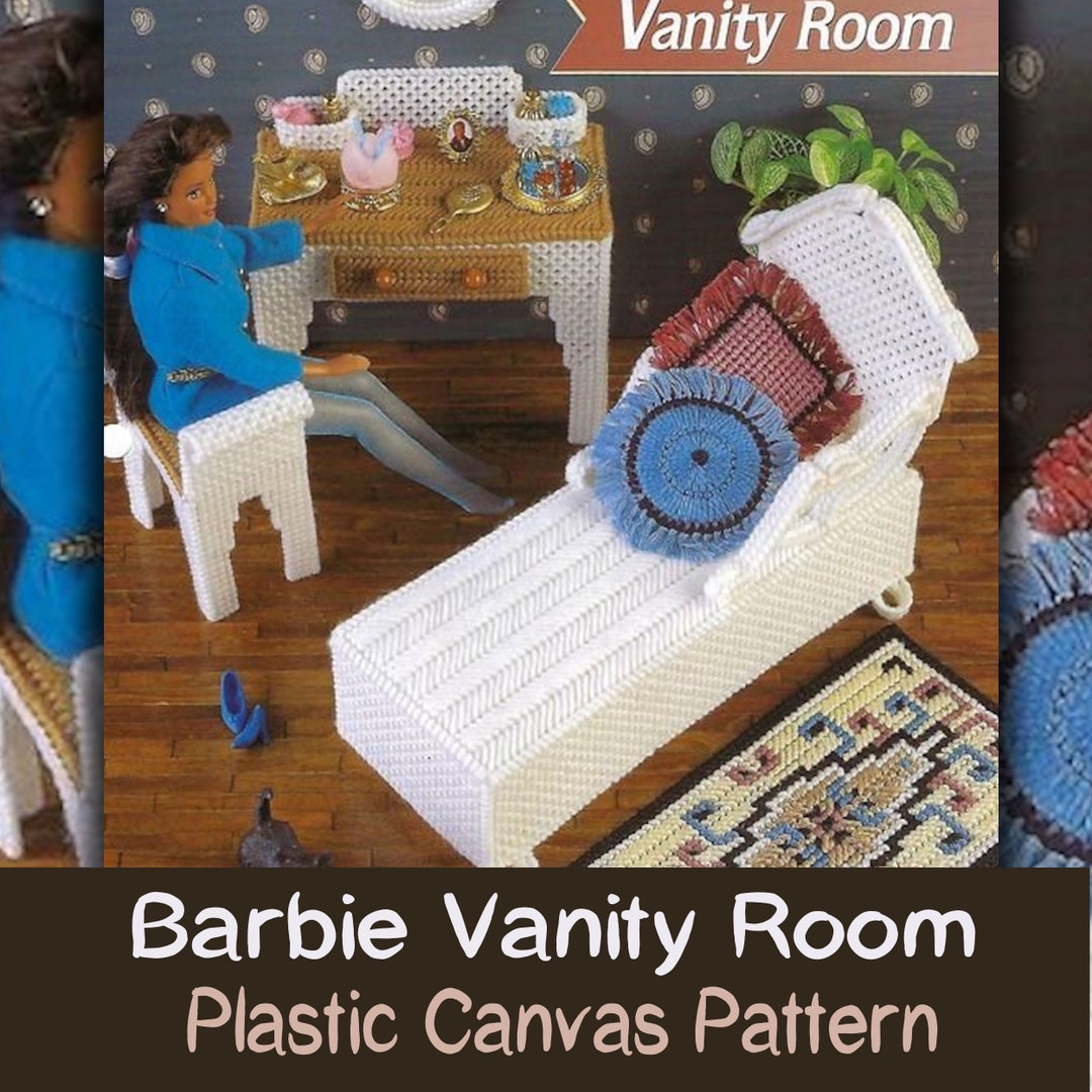 Barbie Vanity Plastic Canvas Pattern: Dollhouse Furniture (digital ...